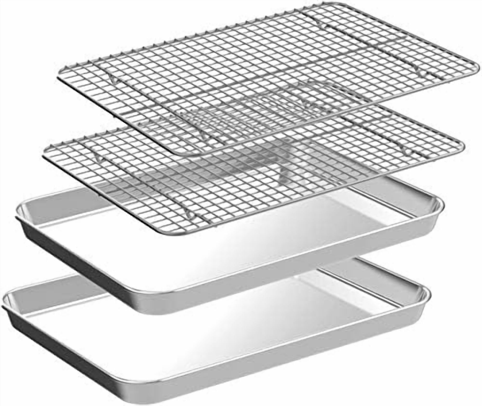 Jelly Roll Pan with Cooling Rack Set [2 Baking Pans + 2 Baking Racks ...