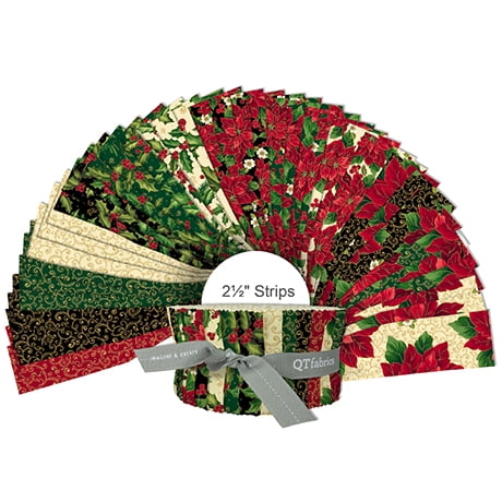 Jelly Roll - Poinsettia Symphony Christmas Winter Holidays Quilting ...
