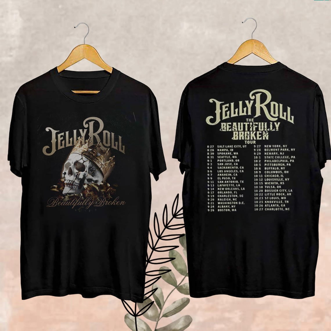 Jelly Roll Tour Fan Shirt, Jelly Roll Beautifully Broken Tour 2024 Shirt, Jelly Roll Concert Fan ...