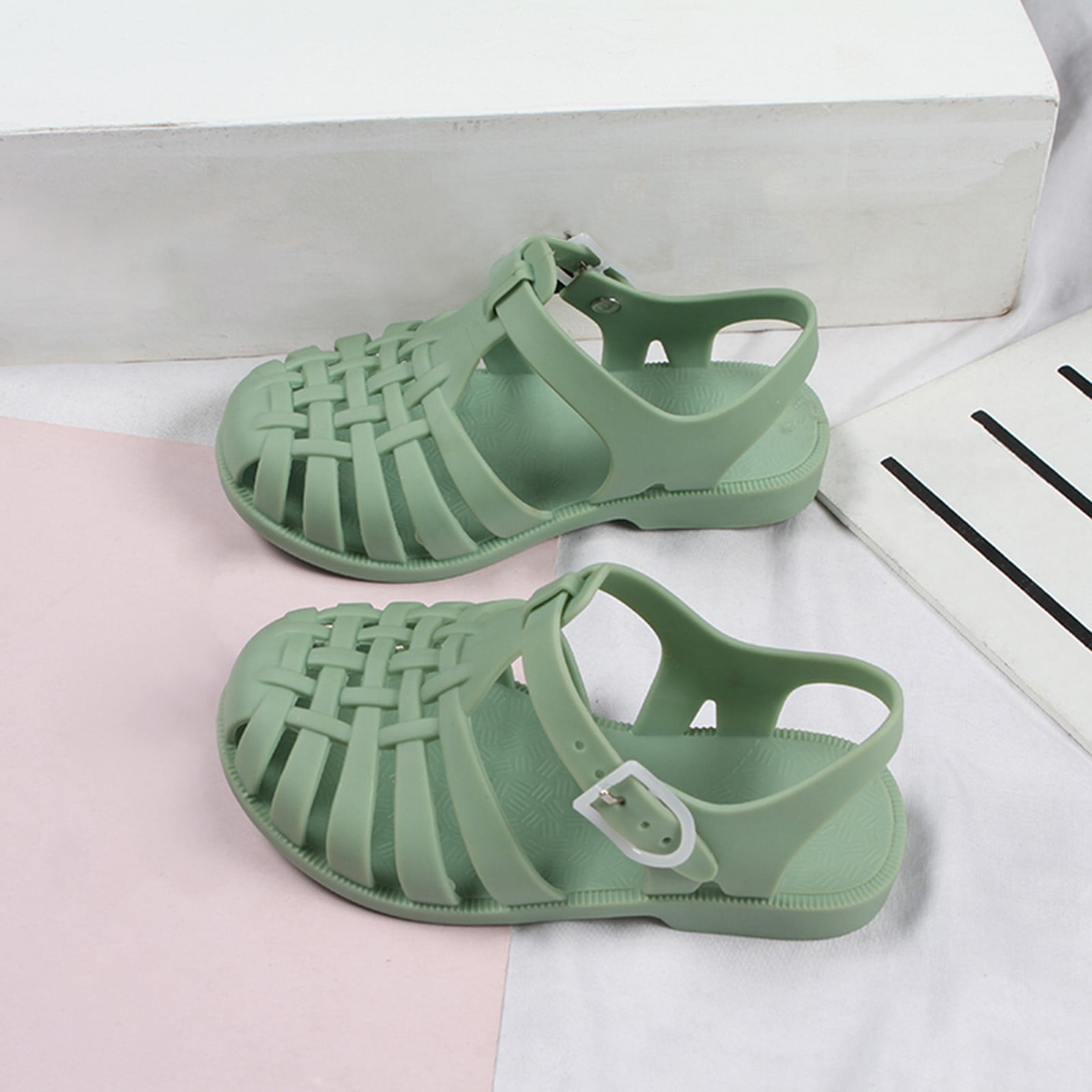 Jelly Sandals for Girls,Closed Toe Princess Costume Summer Dress Shoes Fisherman Gladiator Water ...