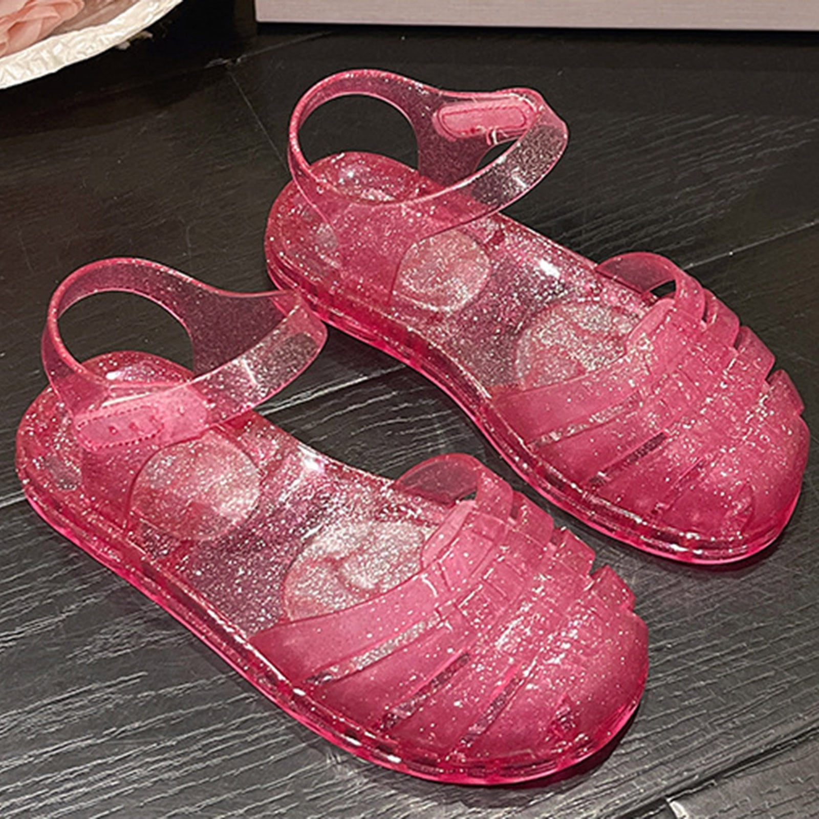 Jelly Sandals for Girls,Closed Toe Princess Costume Summer Dress Shoes Fisherman Gladiator Water ...