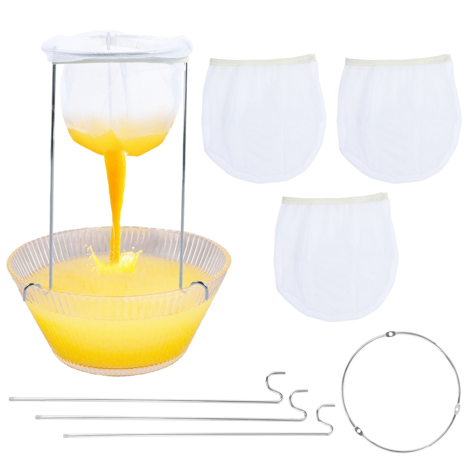 Jelly Strainer Stand with 4 Reusable Strainer Bags - Stable Strainer ...