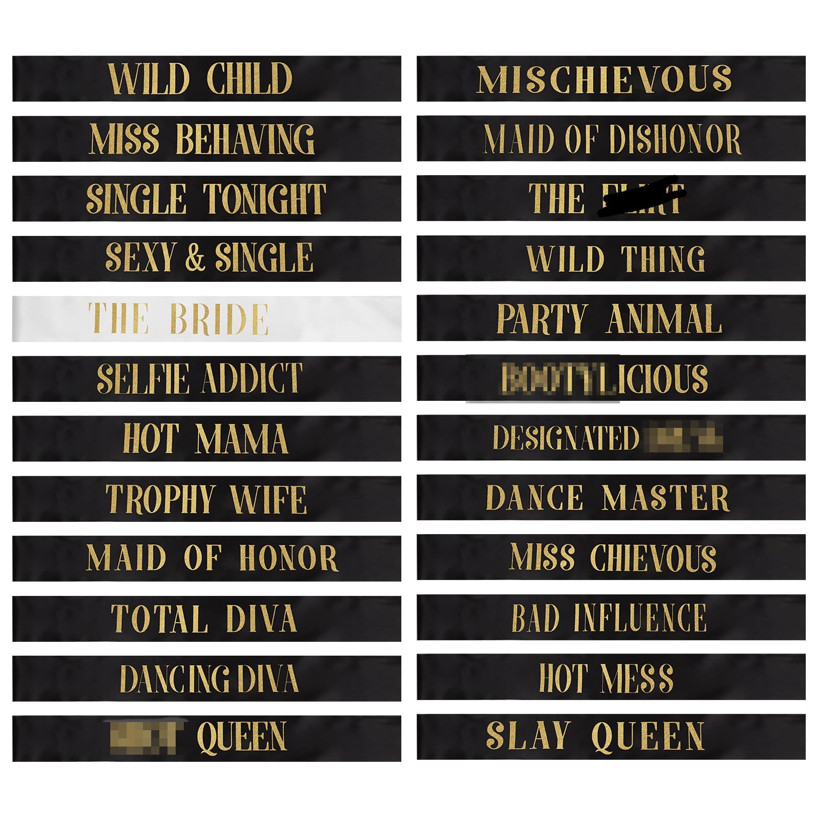 JellyArch 24 Pcs Bride RRF12 Sash Bachelorette Party Sashes Set Bridal ...