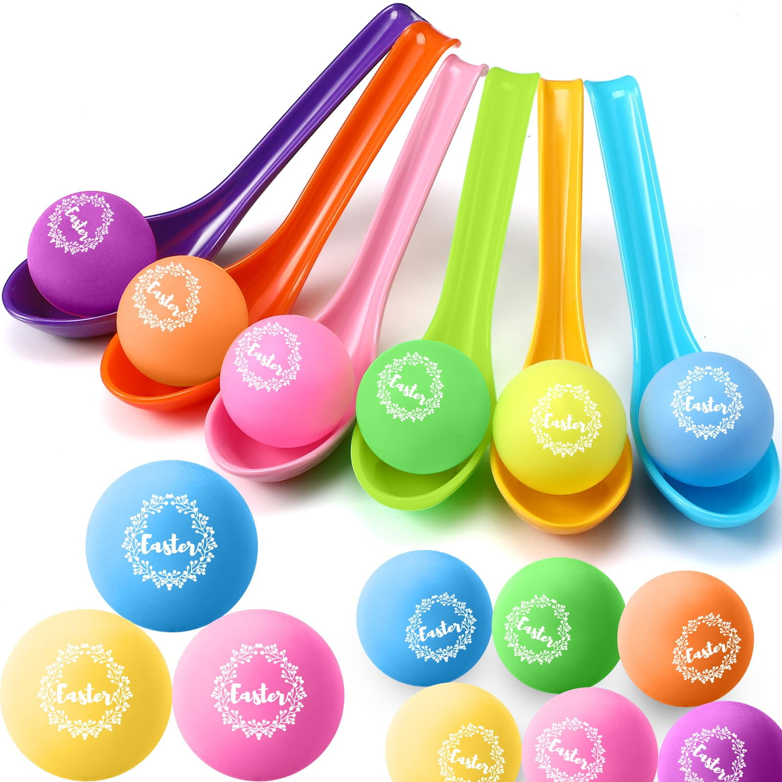 JellyArch 24 Set Easter MMF7 Egg Spoon Race Game Kids, Easter Game ...