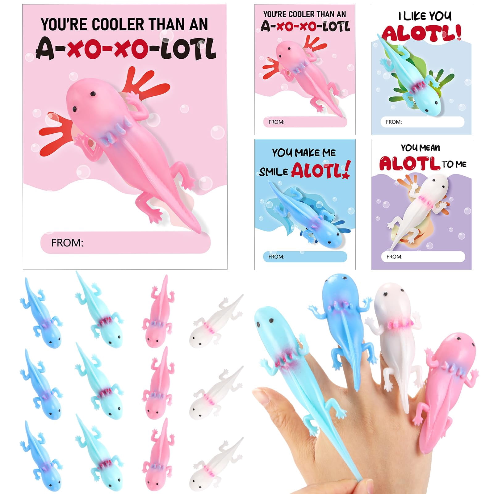 JellyArch 28 Pack Axolotl KEF16 Party Favors for Axolotl Slingshot ...