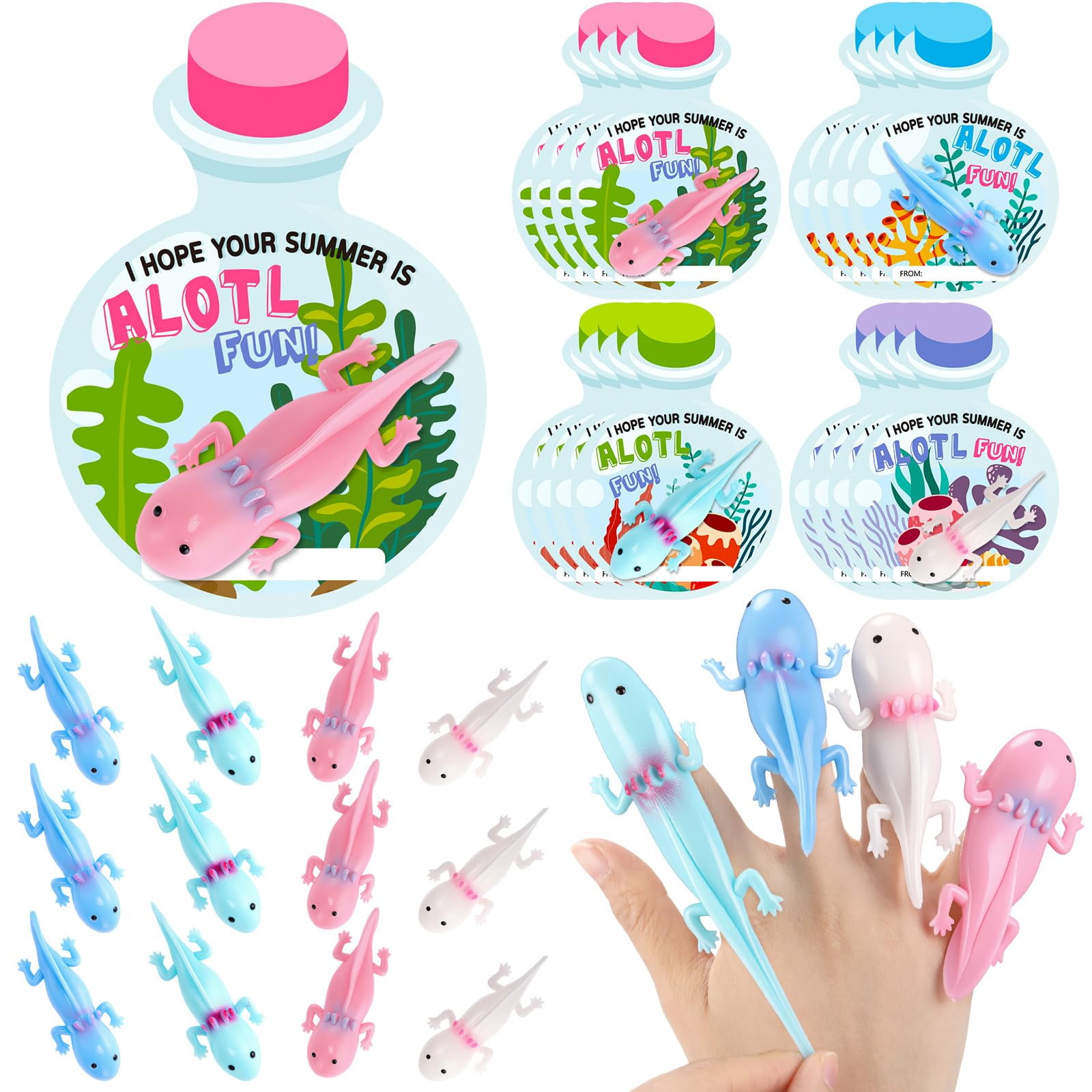 JellyArch 28 Sets Axolotl IFF17 Party Favors Bulk Axolotl Finger ...
