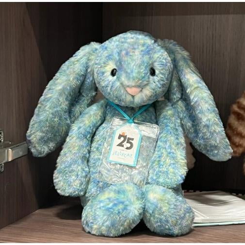JellyCat 30cm Monet Rabbit Plush Doll 25th Anniversary New Shy Blue Oil ...