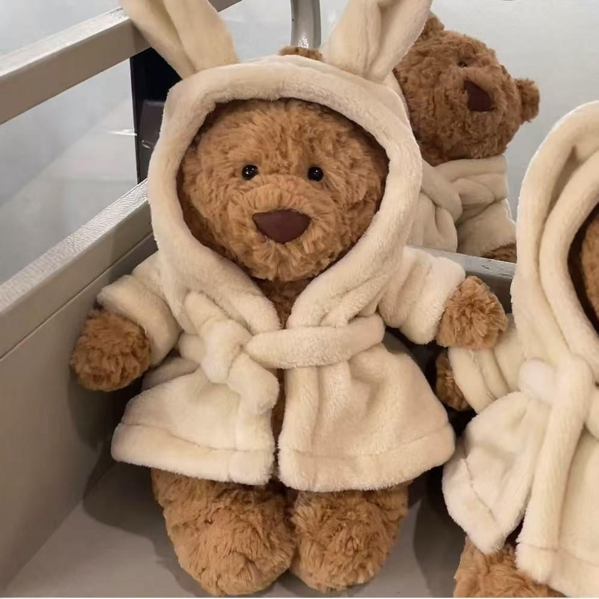 JellyCat Cute Bathrobe Bear Eggplant Bear Strawberry Bear Doll Soothing ...