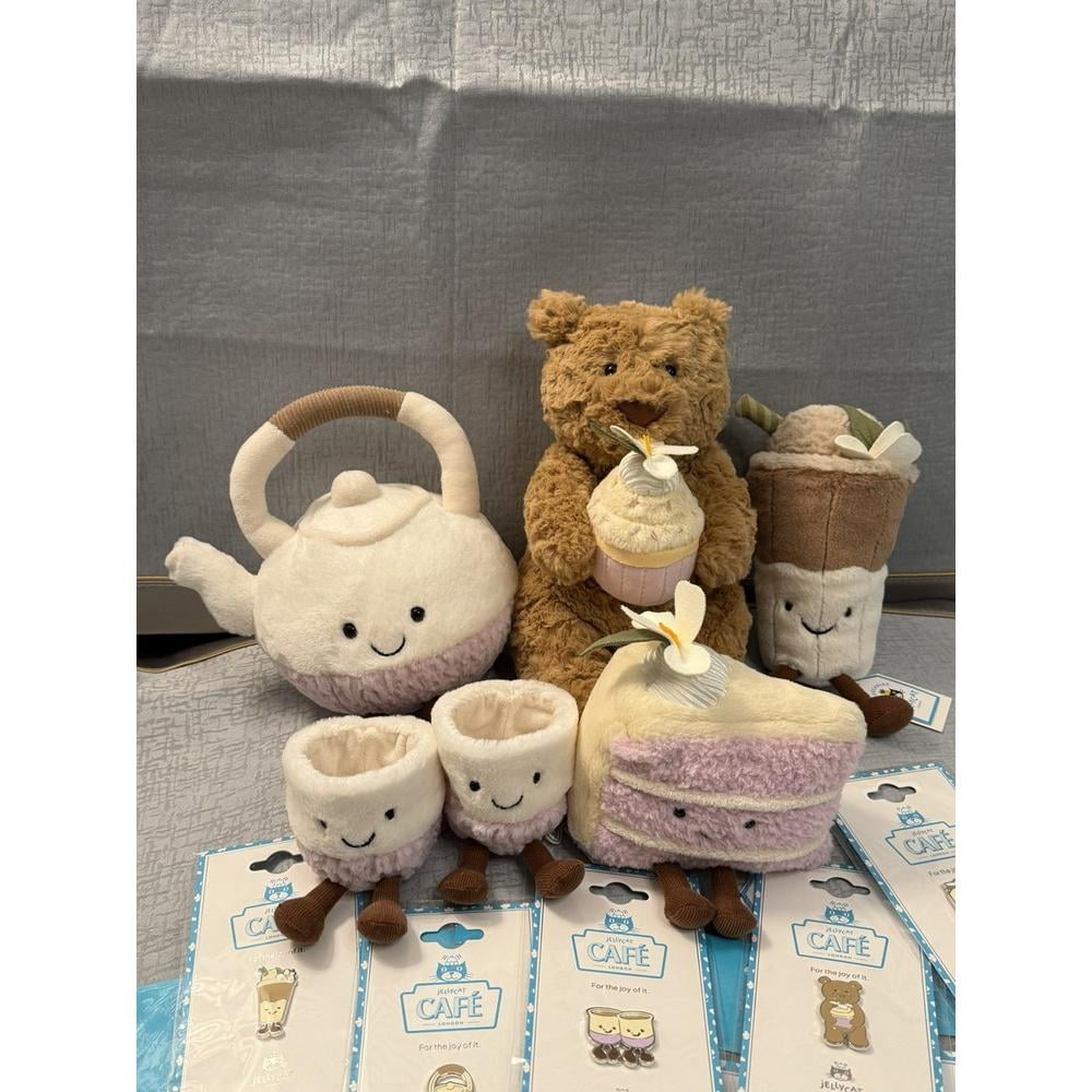 JellyCat New Plush Toy Full Set of Tea Set Cute Living Room Tea Table ...