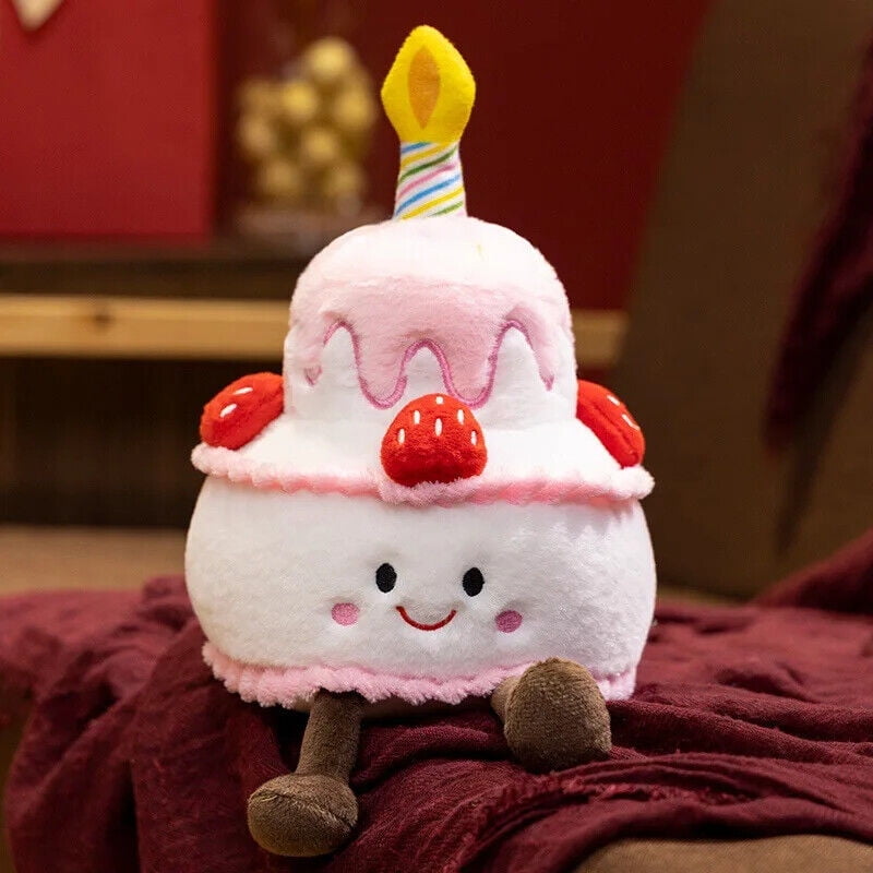 JellyCat Strawberry Cake Plush Toy Food Dessert Pillow Birthday Party ...