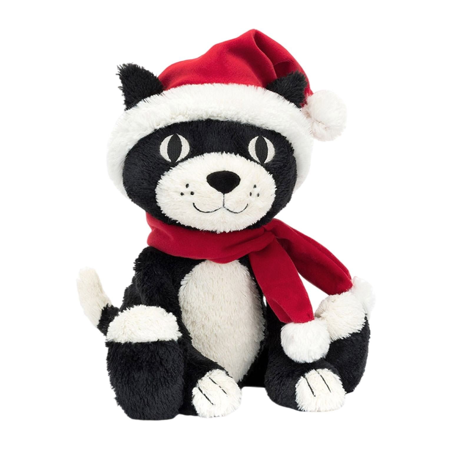 JellyCat Stuffed Animals Jack Stuffed Black Cat With Red Hat Small ...