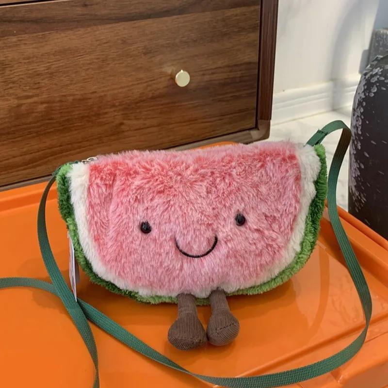 JellyCat Watermelon Bag Shoulder Width Diagonal Plush Backpack Fun Gift ...