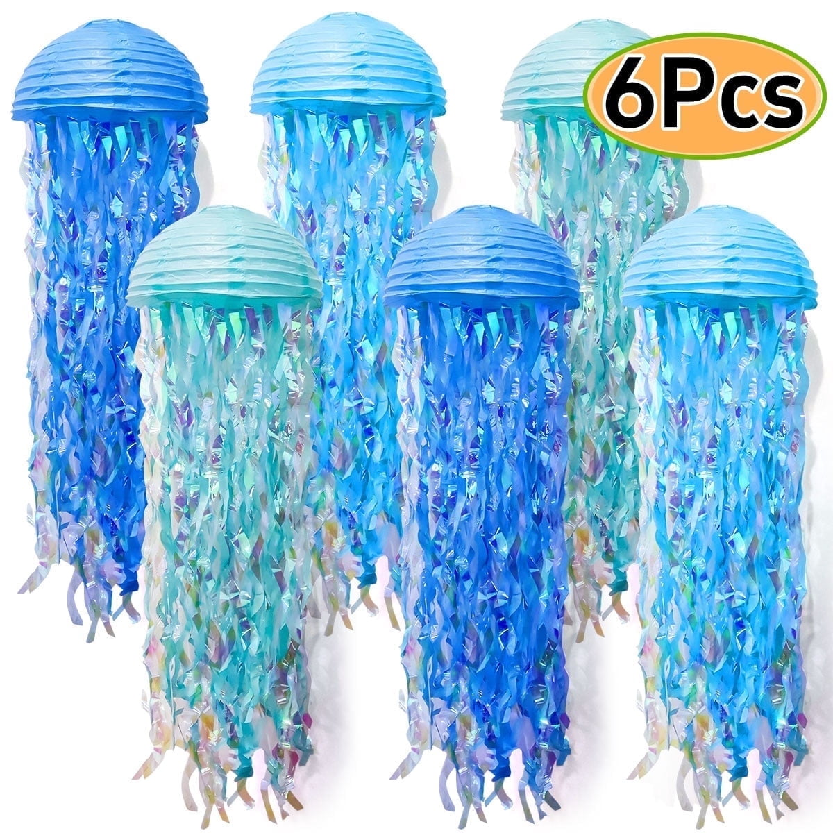 Jelly Fish Paper Lanterns, Blue Hanging Lantern for Under the Sea ...