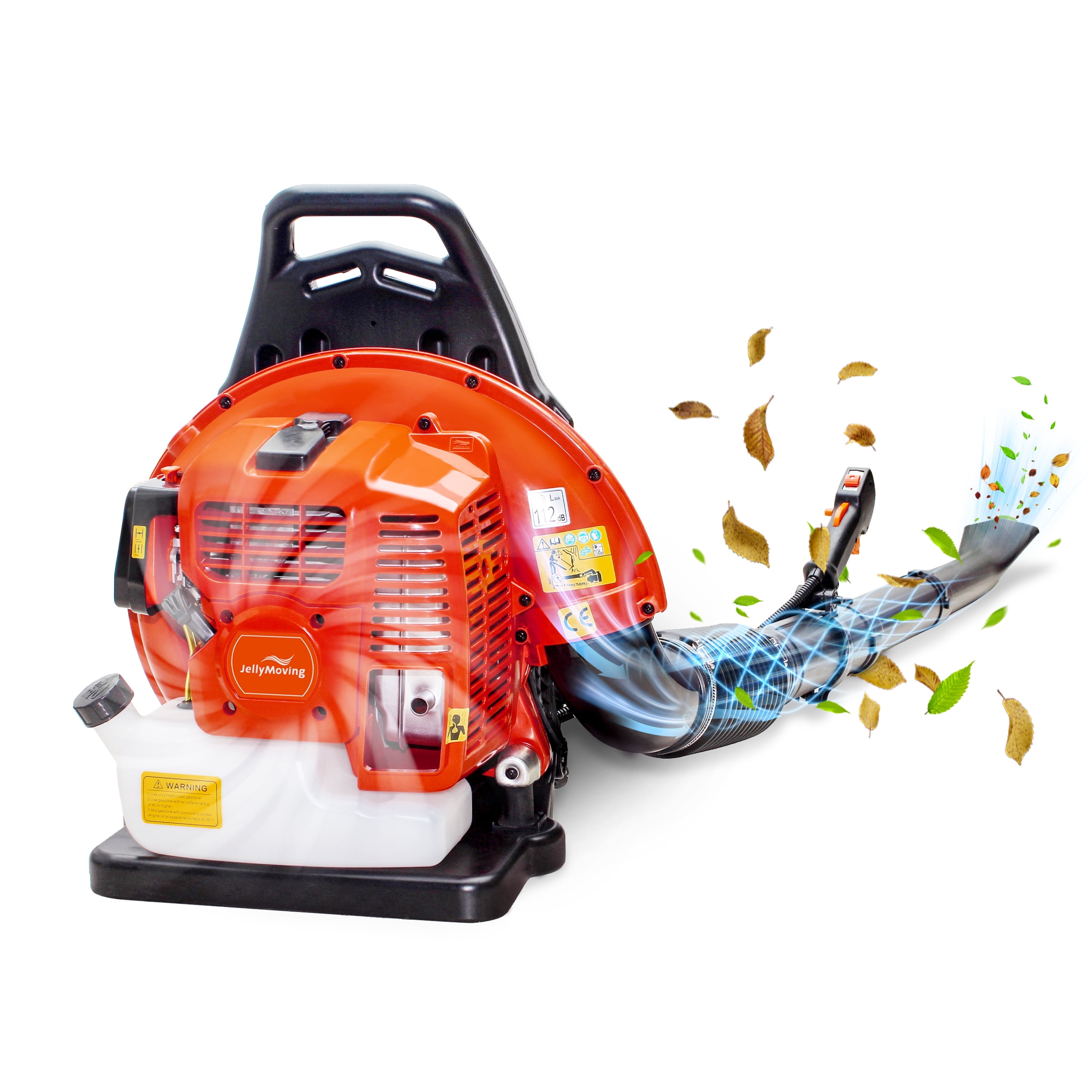 JellyMoving 63CC 2-Cycle Backpack Leaf Blower w/Strong Air Flow 665CFM ...