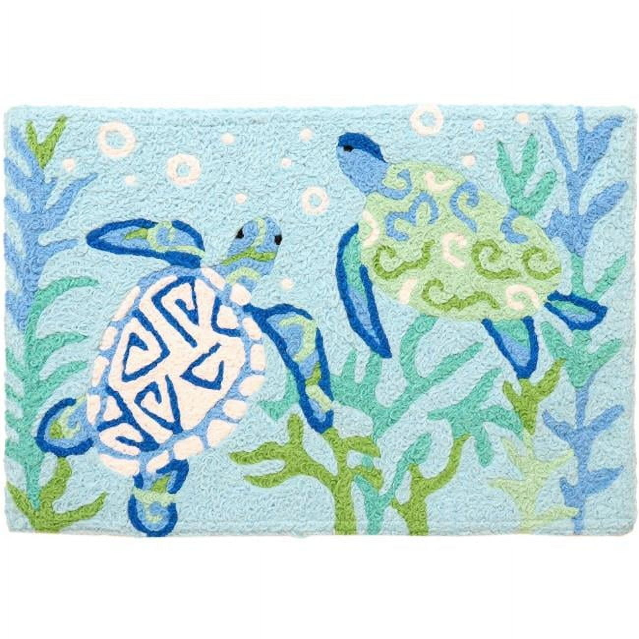Jellybean Colorful Sea Turtles 20"x30" Washable Accent Rug JB-AJR012 ...