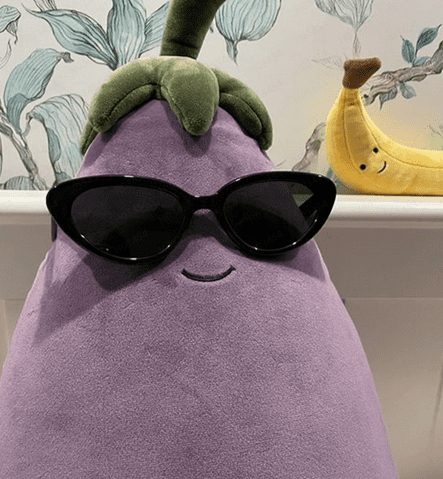 Jellyca-t Vivacious Vegetables Egg Plant Food Plush, Penguin, Eggplant ...