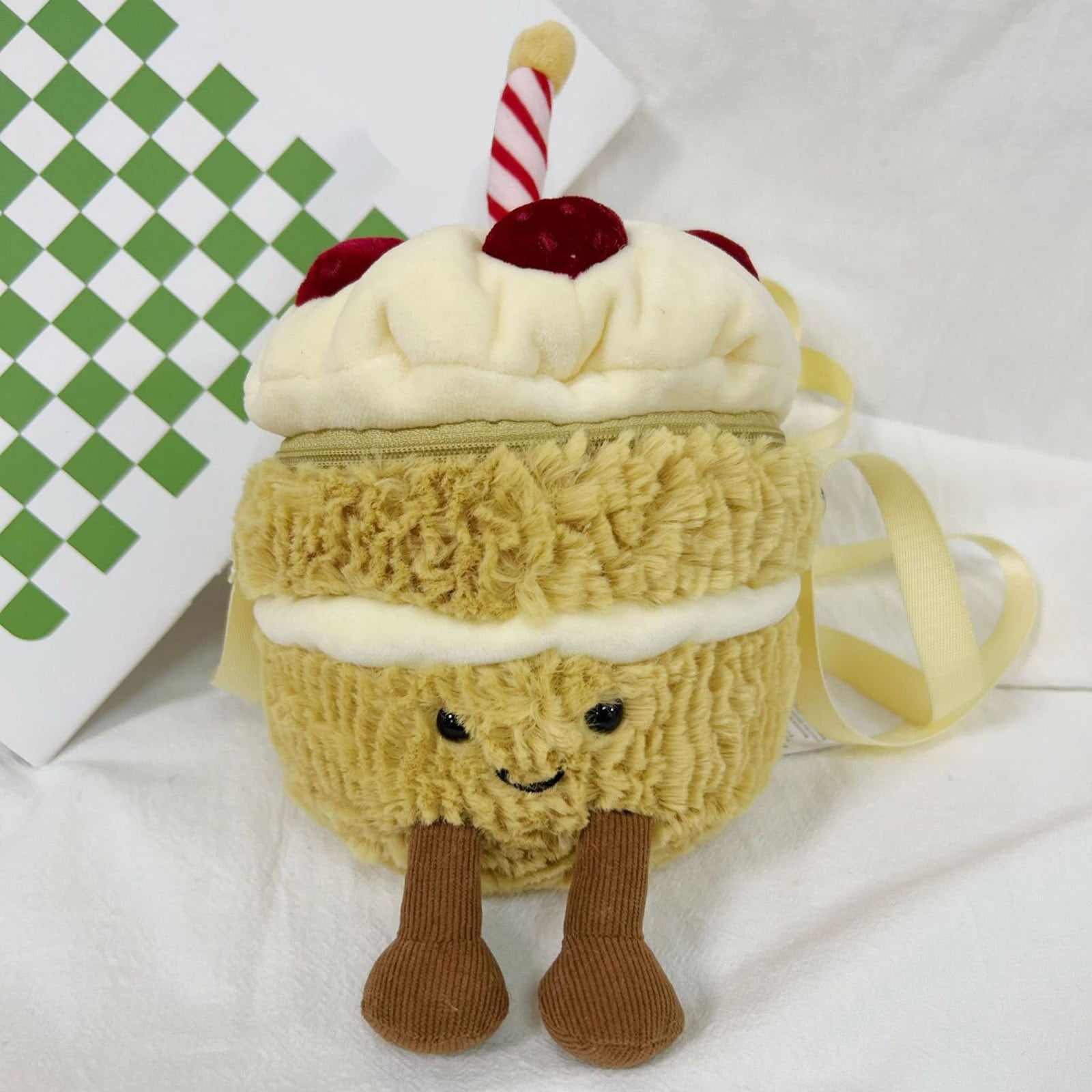Jellycat 6.3-Inch Birthday Cake Plush – Adorable Smiling Cake Pillow ...