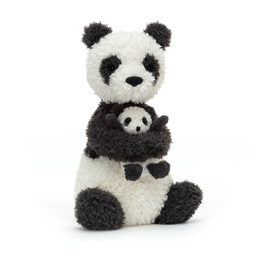 Jellycat 9" Huddles Panda Parent and Baby Plush Toy, Soft Black & White Duo, Perfect New Baby ...