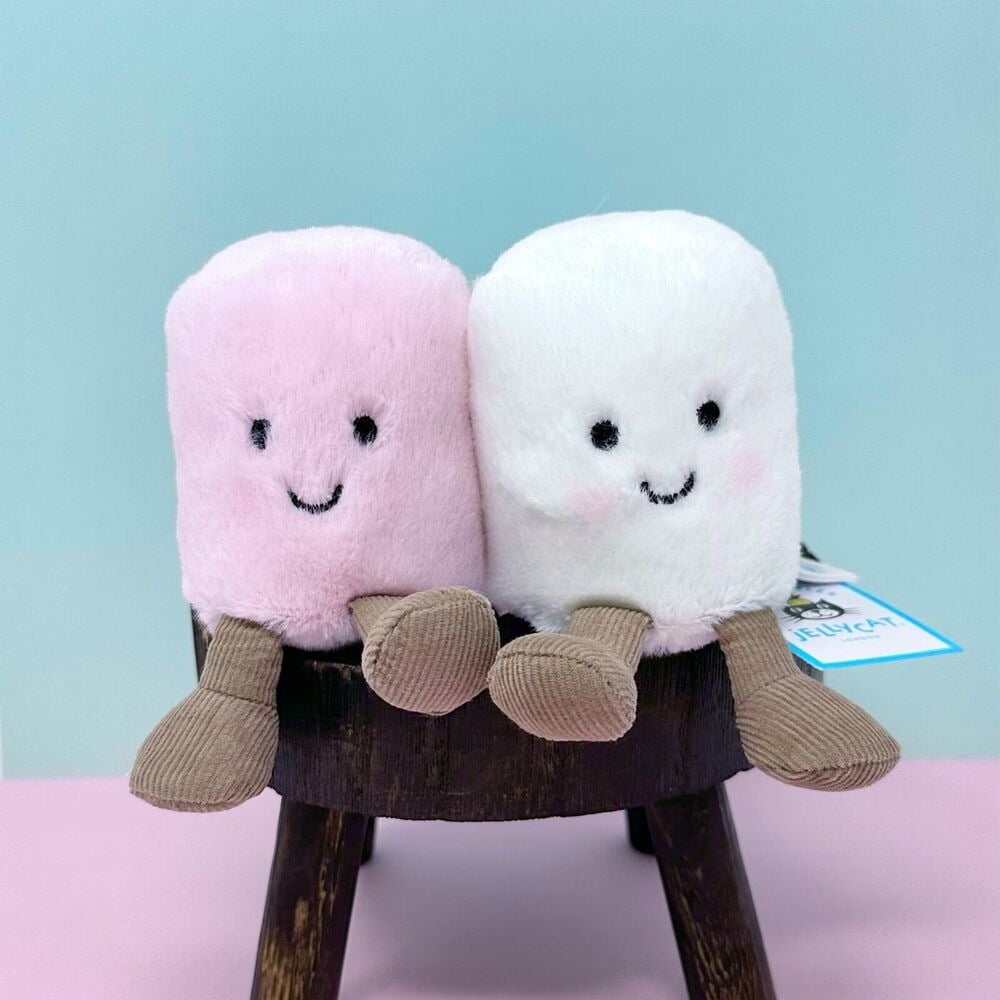 Jellycat AMUSEABLE PINK AND WHITE MARSHMALLOWS Soft Plush Toy NWT CUTE ...