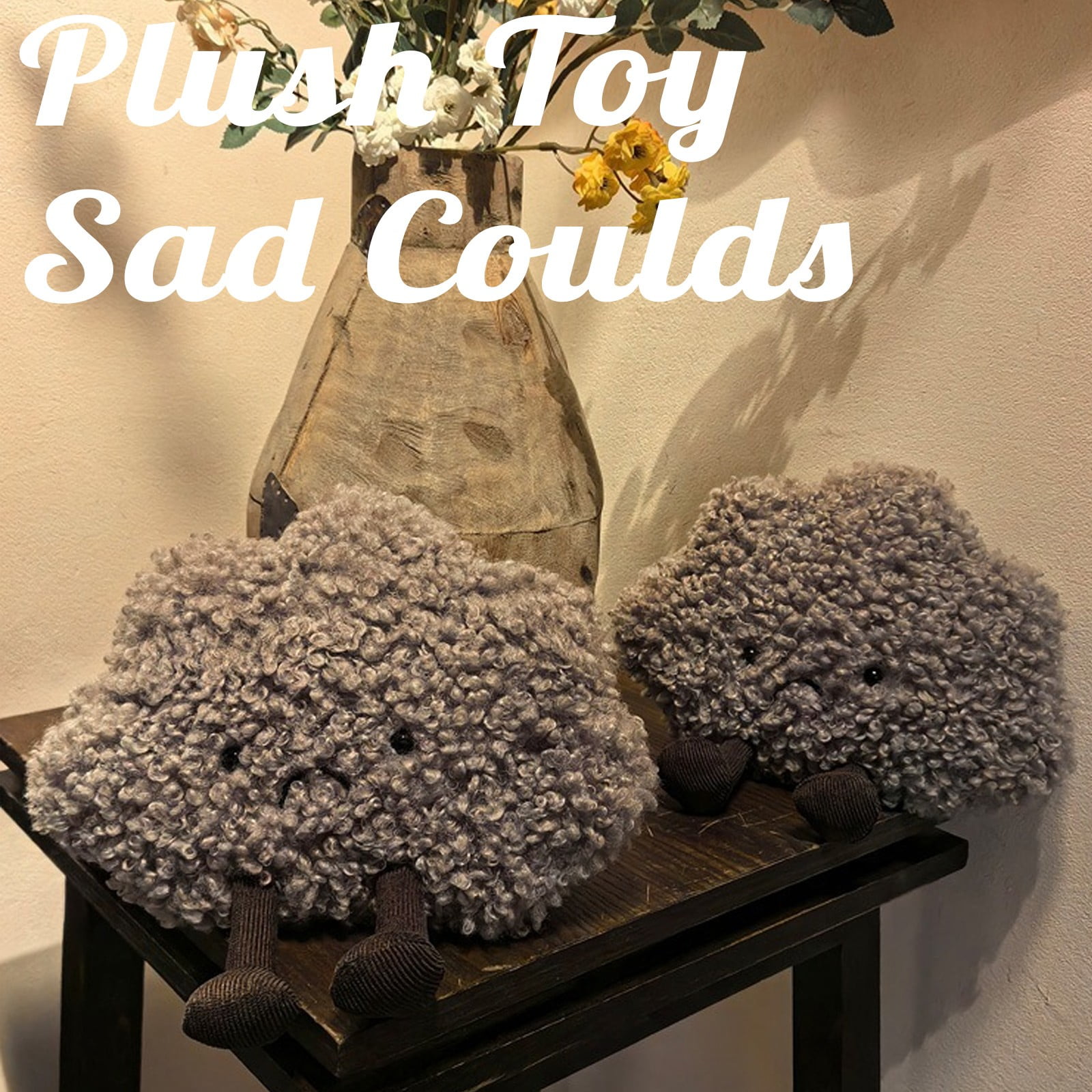 Jellycat AMUSEABLE STORM CLOUD Plush CUTE Sad Grumpy Gray Stuffed Toy ...