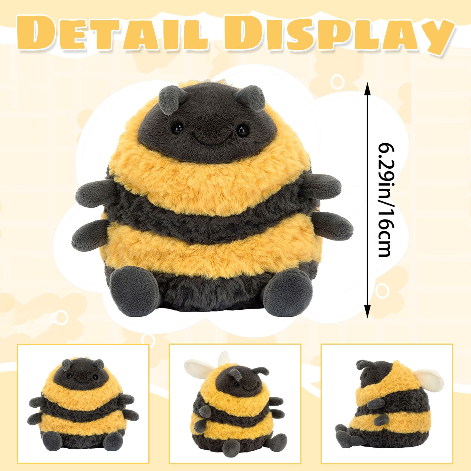 Jellycat Albee Bee Plush Toy - Cute and Lovable, 6.29 Inches of Joy for Kids - Walmart.com