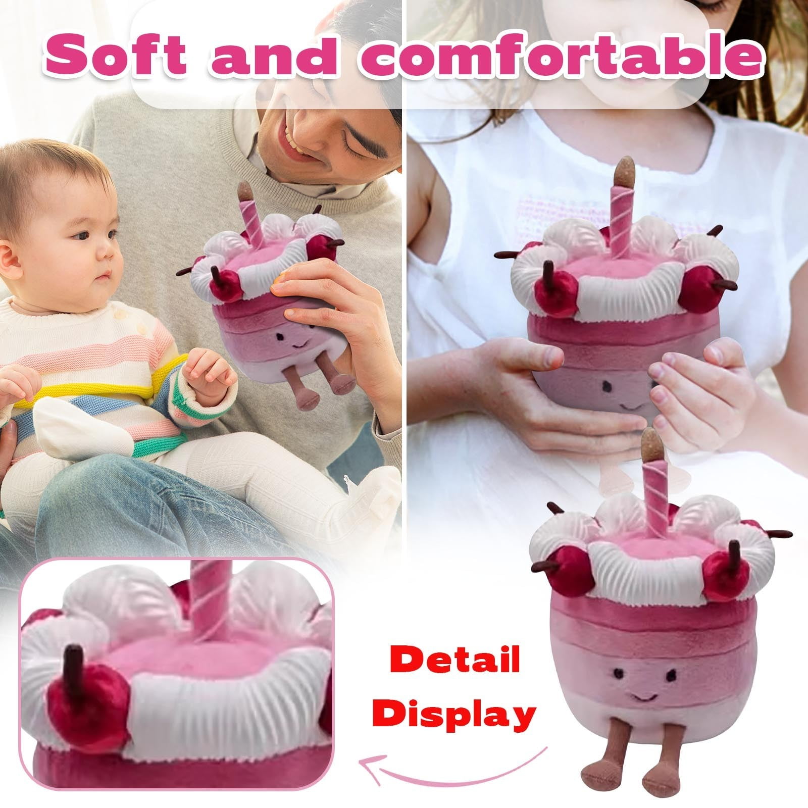 Jellycat Amusables Birthday Cake Plush Stuffed Toy -6.29in - Walmart.com