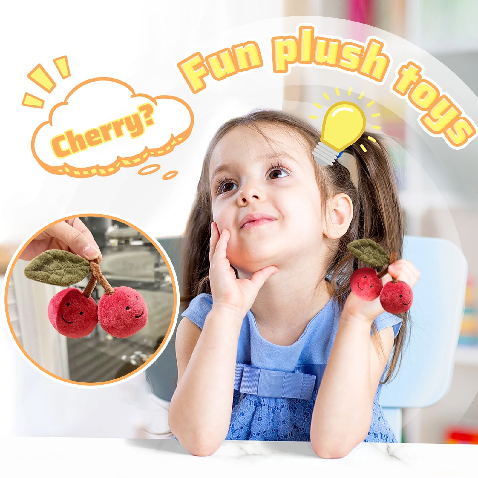 Jellycat Amuseable,4 Inch Bashful Cherry Jellycat Stuffed Animal ...