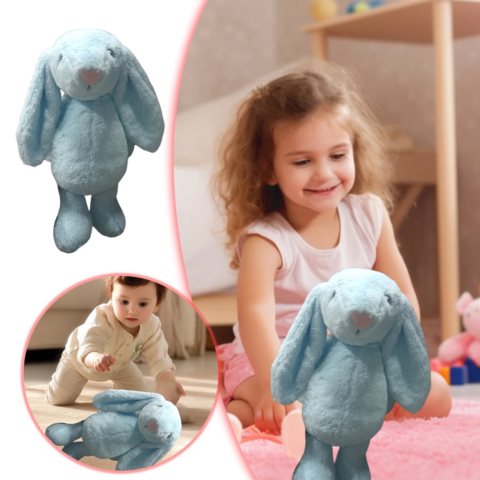 Jellycat Amuseable Blue Bunny Stuffed Animal, Large 12.2 Inches Soft ...