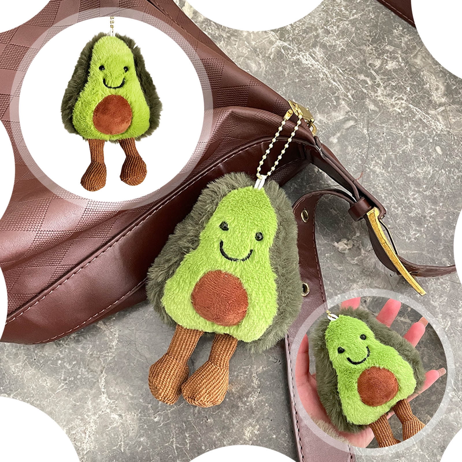 JEIIcat Amuseables Avocado Bag Charm, 4 Inch | Fruit Plush Keychain ...