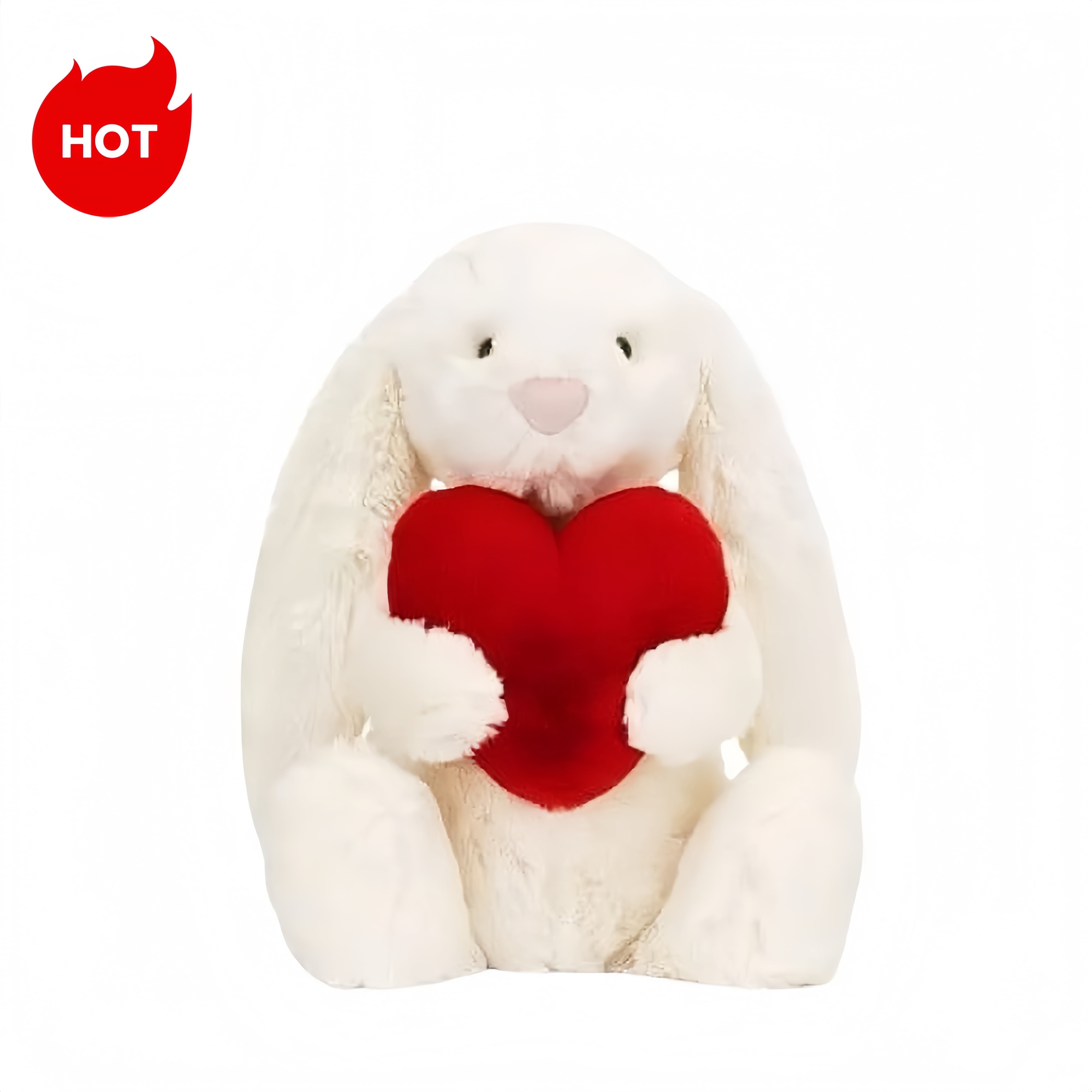 Jellycat Amuseables Bunny Plush – Red Love Heart Cute & Cozy Rabbit for ...
