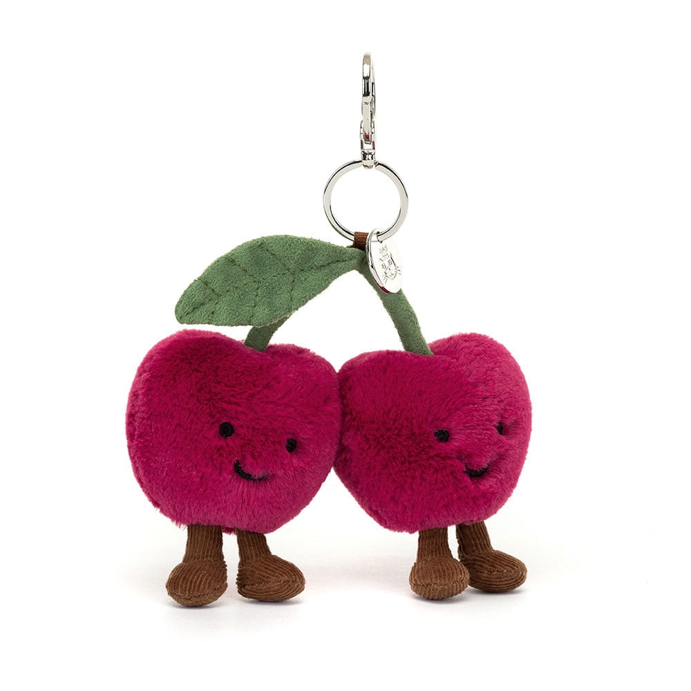 Jellycat Amuseables Cherries Bag Charm Keychain, 4 inches - Cherry ...