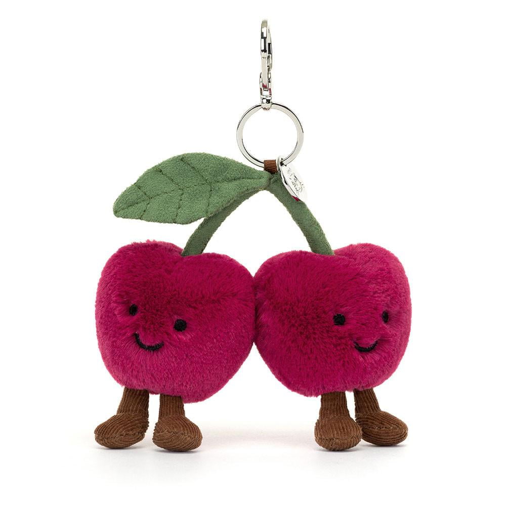 Jellycat Amuseables Cherries Bag Charm Plush Toy - Cute Collectible ...