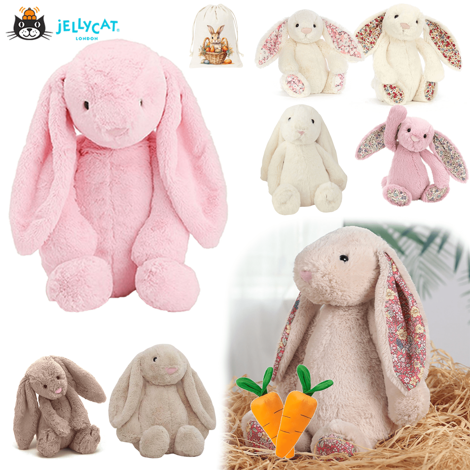 Jellycat Amuseables Cream Bunny Plush Toys Stuffed Animals Jellycat ...