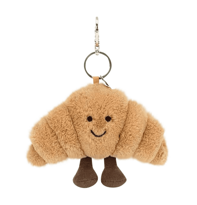 Jellycat Amuseables Croissant Bag Keychain, Unique Jellycat Bag Charm ...