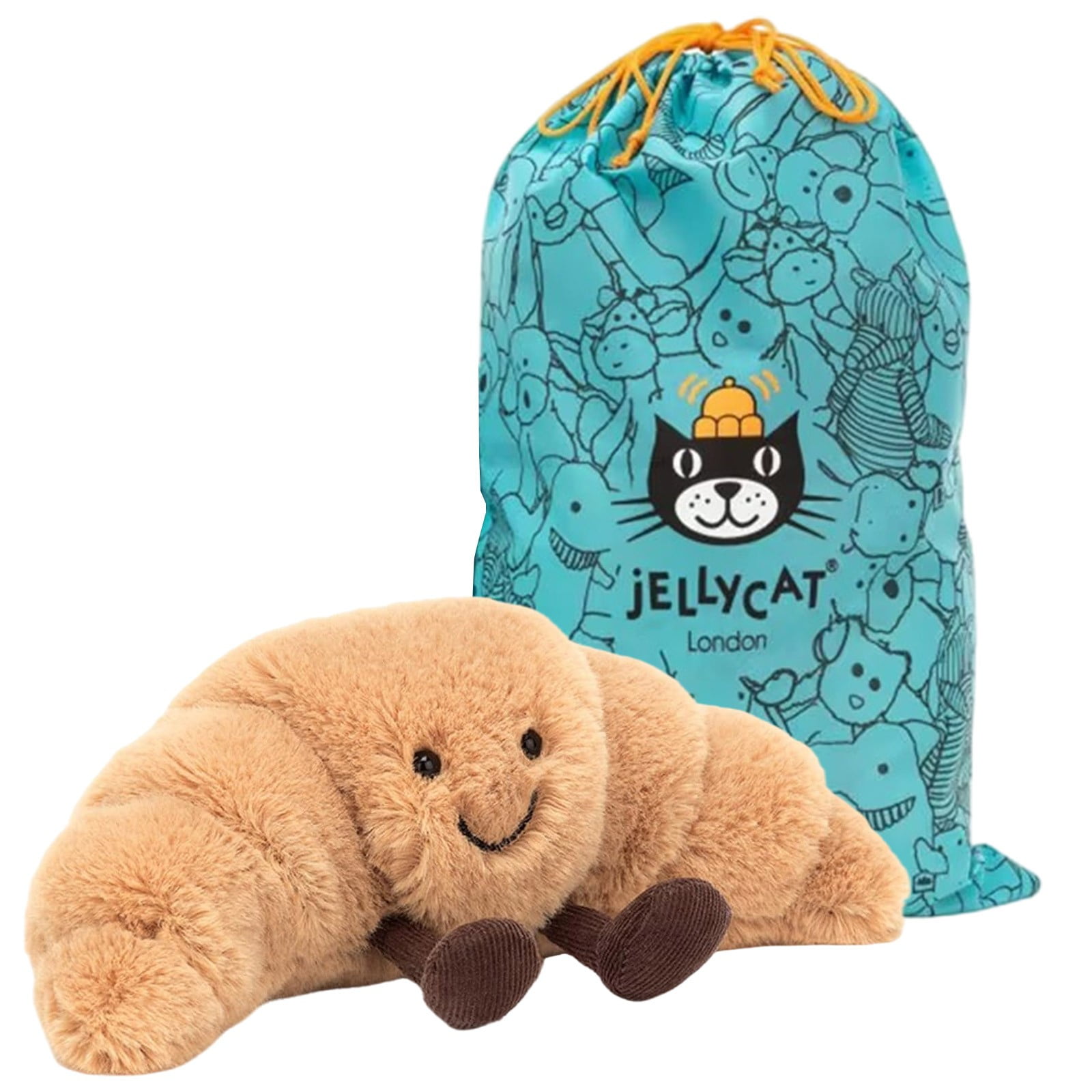 Jellycat Amuseables Croissant Stuffed Toys, 4 inches with Drawstring ...