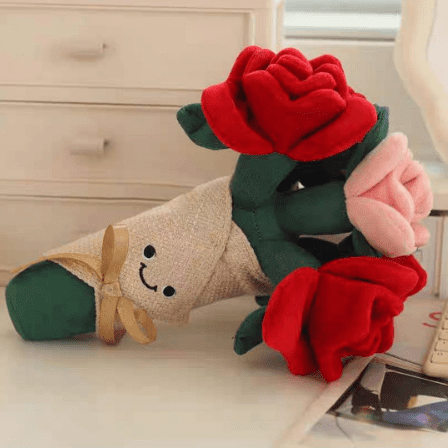 Jellycat Amuseables Rose Bouquet Plush Toy - 9.45" Soft Stuffed Cuddly ...