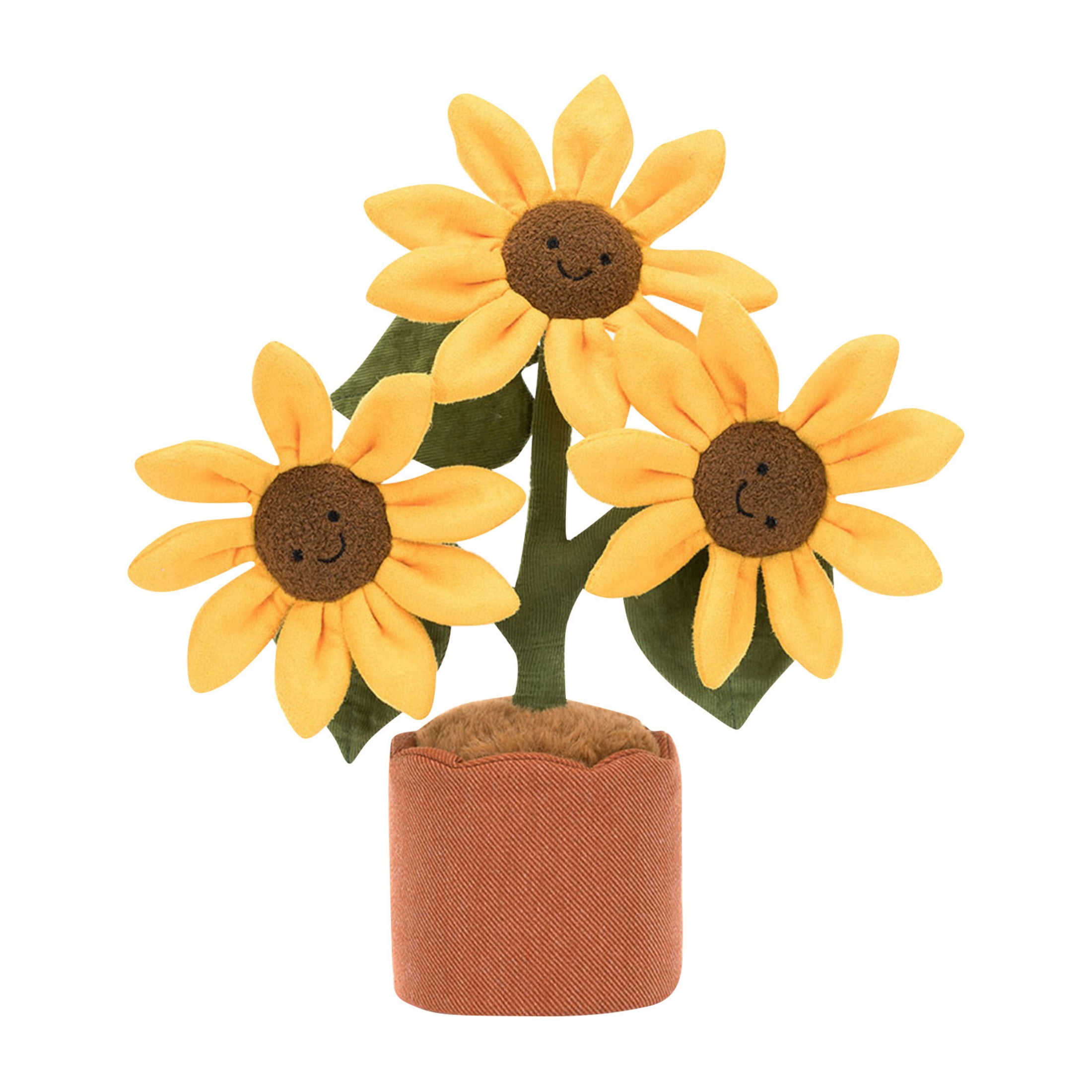 Jellycat Amuseables Sunflower Plush Flowers with Dust Bag 35cm ...