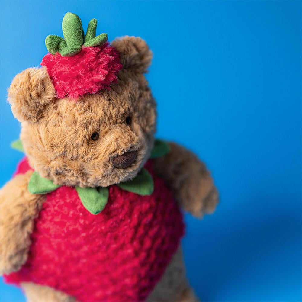 Jellycat Bartholomew Bear Strawberry Soft Plush Toy, Cuddly Stuffed ...