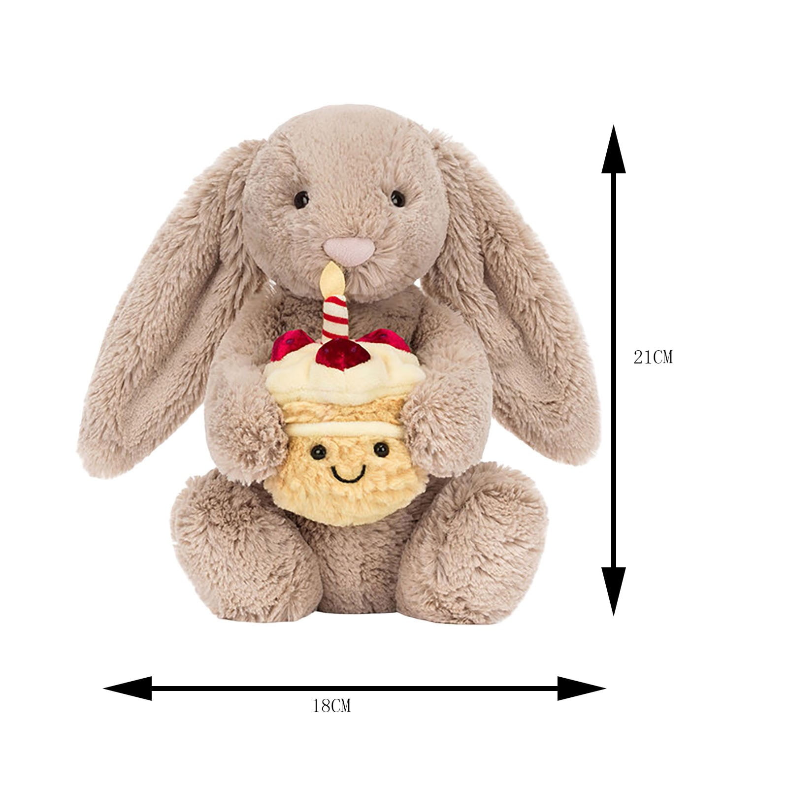 Jellycat Bashful Beige Bunny 'Birthday' Plush Toy 8.27 Inch Jellycat ...