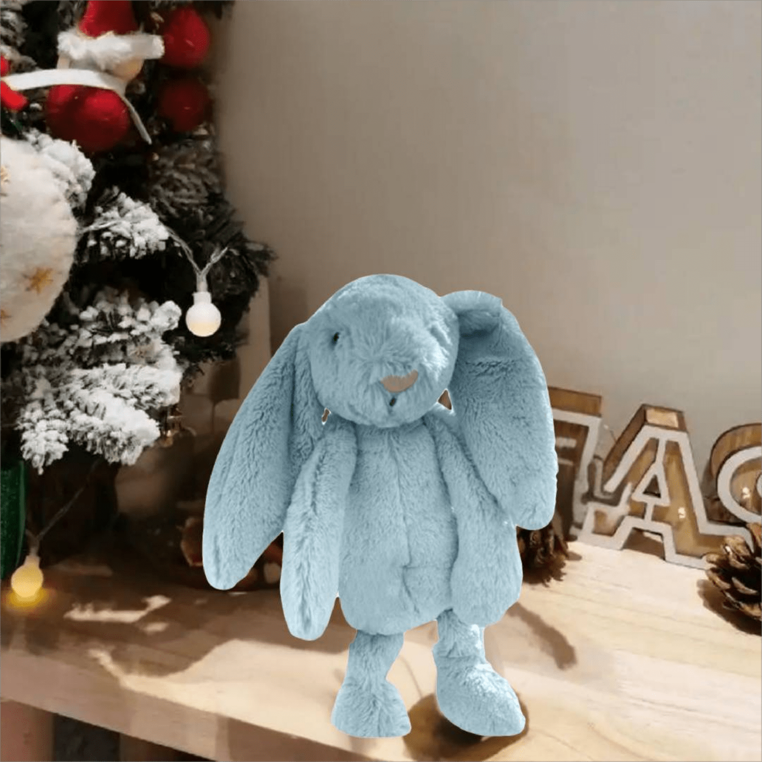 Jellycat Bashful Blue Bunny Stuffed Animal 15" Ideal Easter Birthday ...