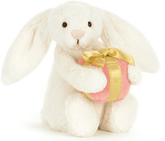 Jellycat Bashful Bunny with Present Plush Toy - 9.83” Exclusively ...