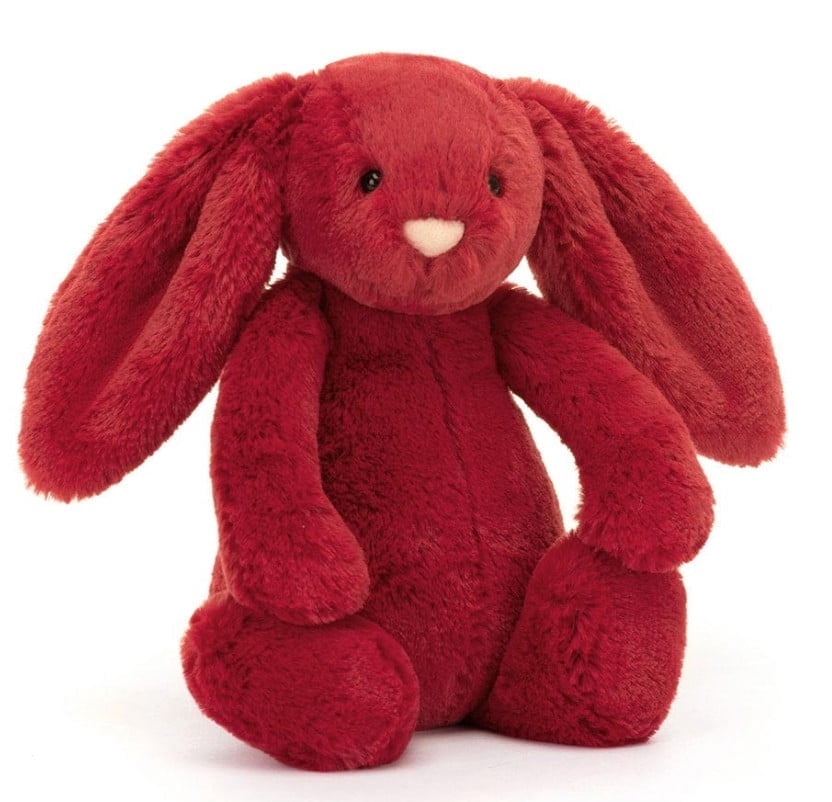 Jellycat Bashful Cranberry Bunny Plush Toy Collection, 8.66" Bashful ...