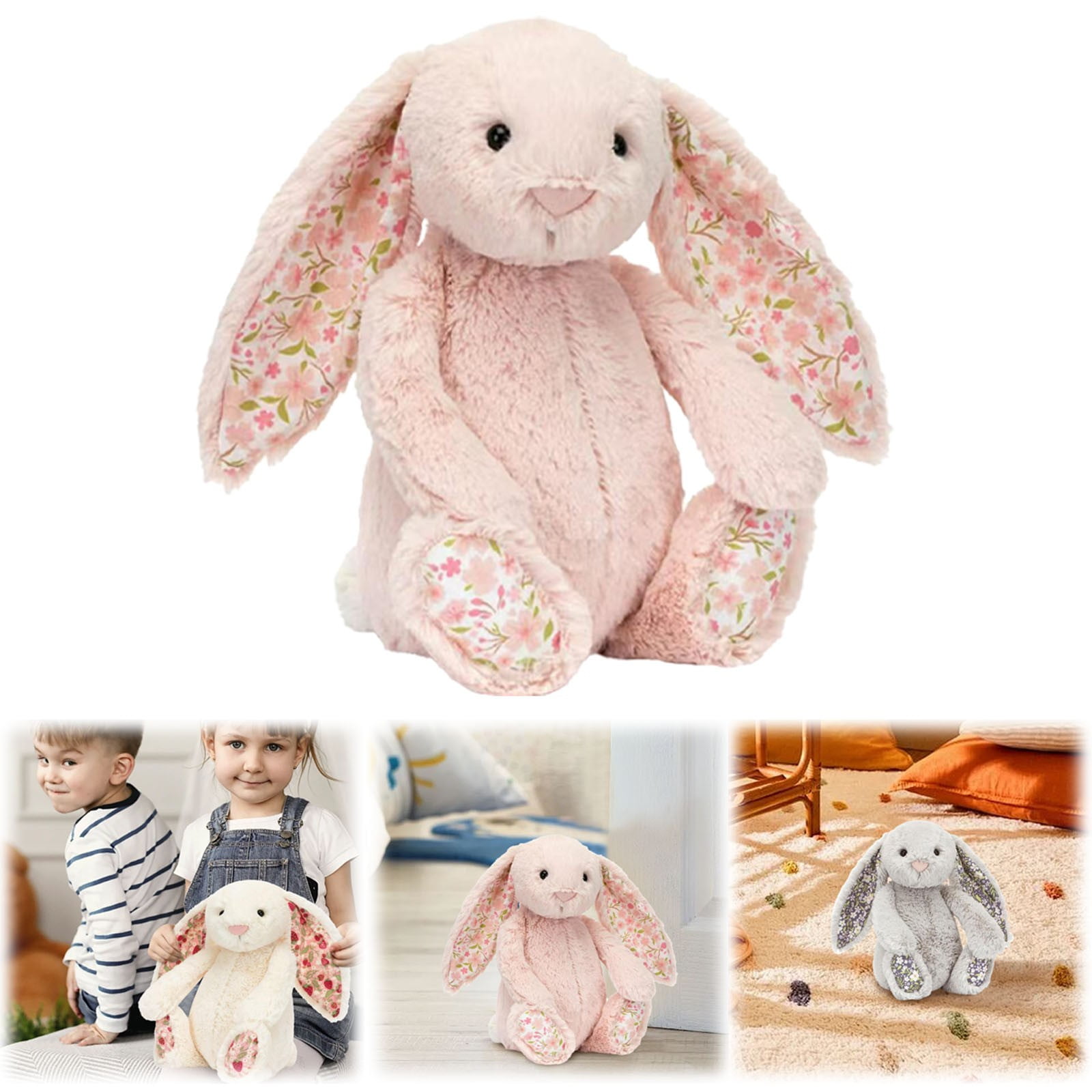 Jellycat Bashful Luxe Rosa Bunny,Jellycat Blossom Silver Bunny Stuffed Animal, Jelly Cat bunny ...