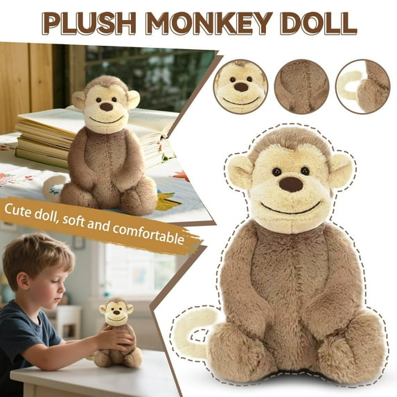 Jellycat Bashful Monkey Stuffed Animal, Medium 9 Inches - Monkey Plush Toy, Ultra-Soft Stuffed ...