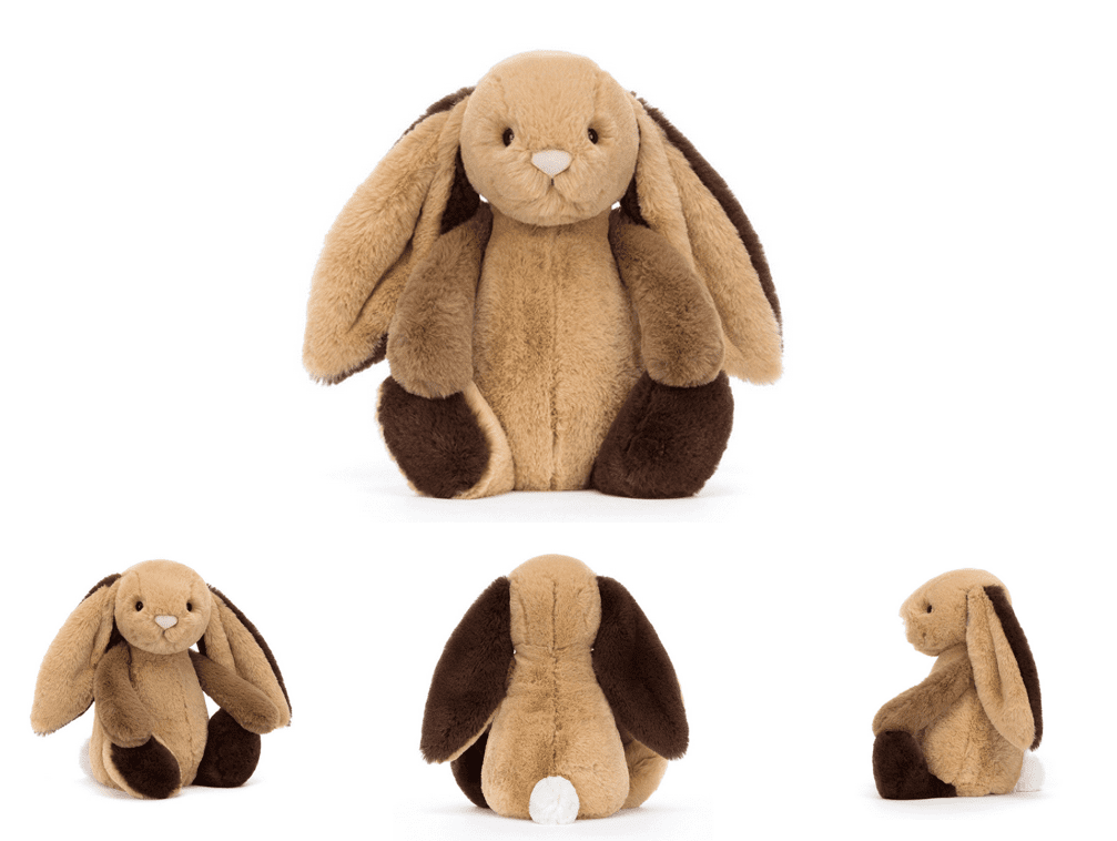 Jellycat Bashful Patchwork Brown Bunny 12.2" Plush Toy - Adorable ...