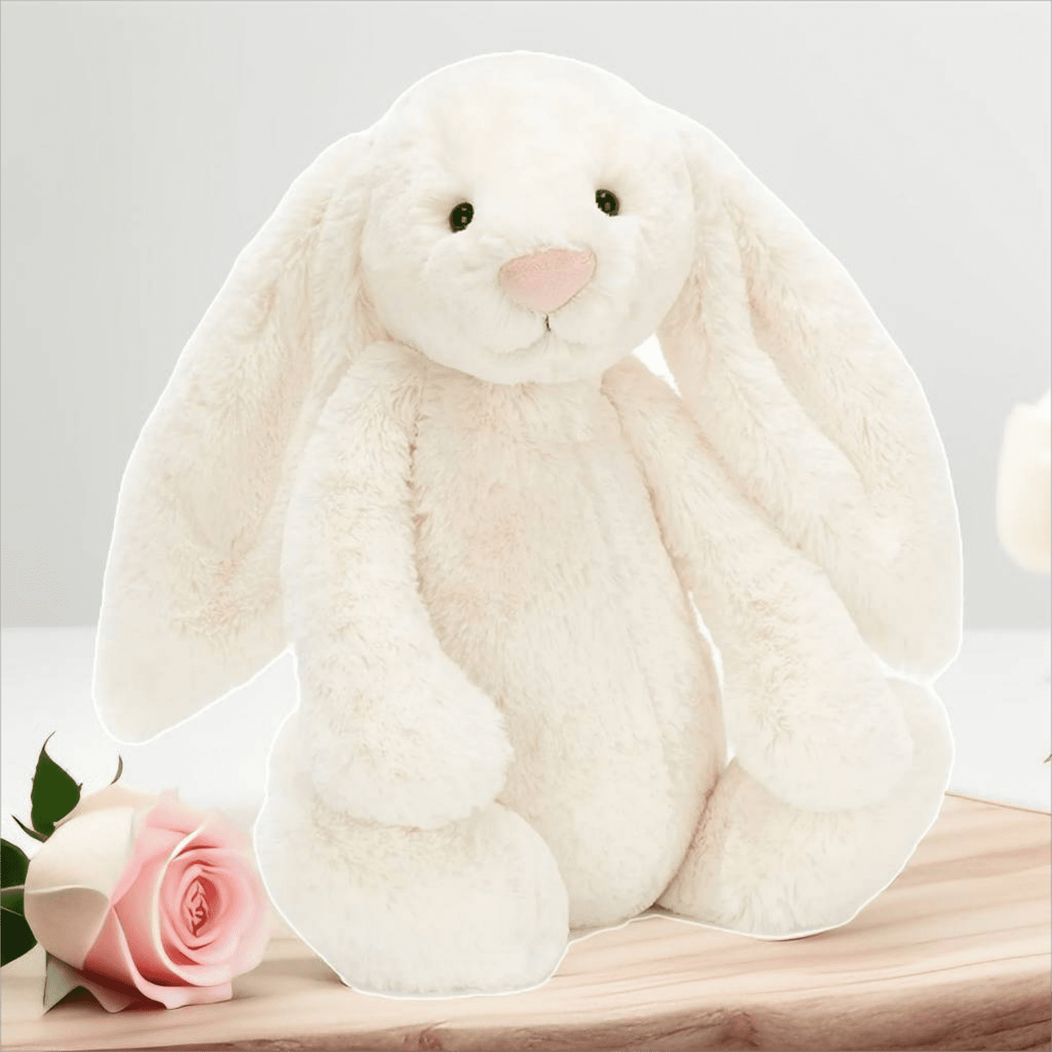 Jellycat Bashful White Bunny Stuffed Animal 15" Ideal Easter Birthday ...