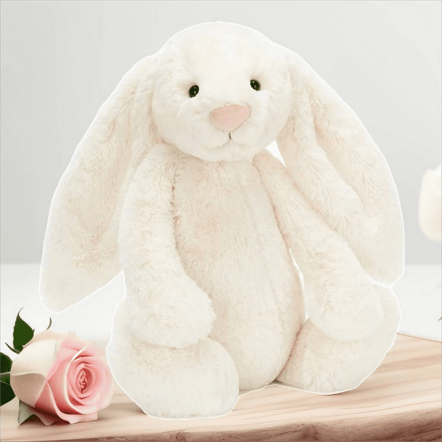 Jellycat Bashful White Bunny Stuffed Animal 15" Ideal Easter Birthday ...