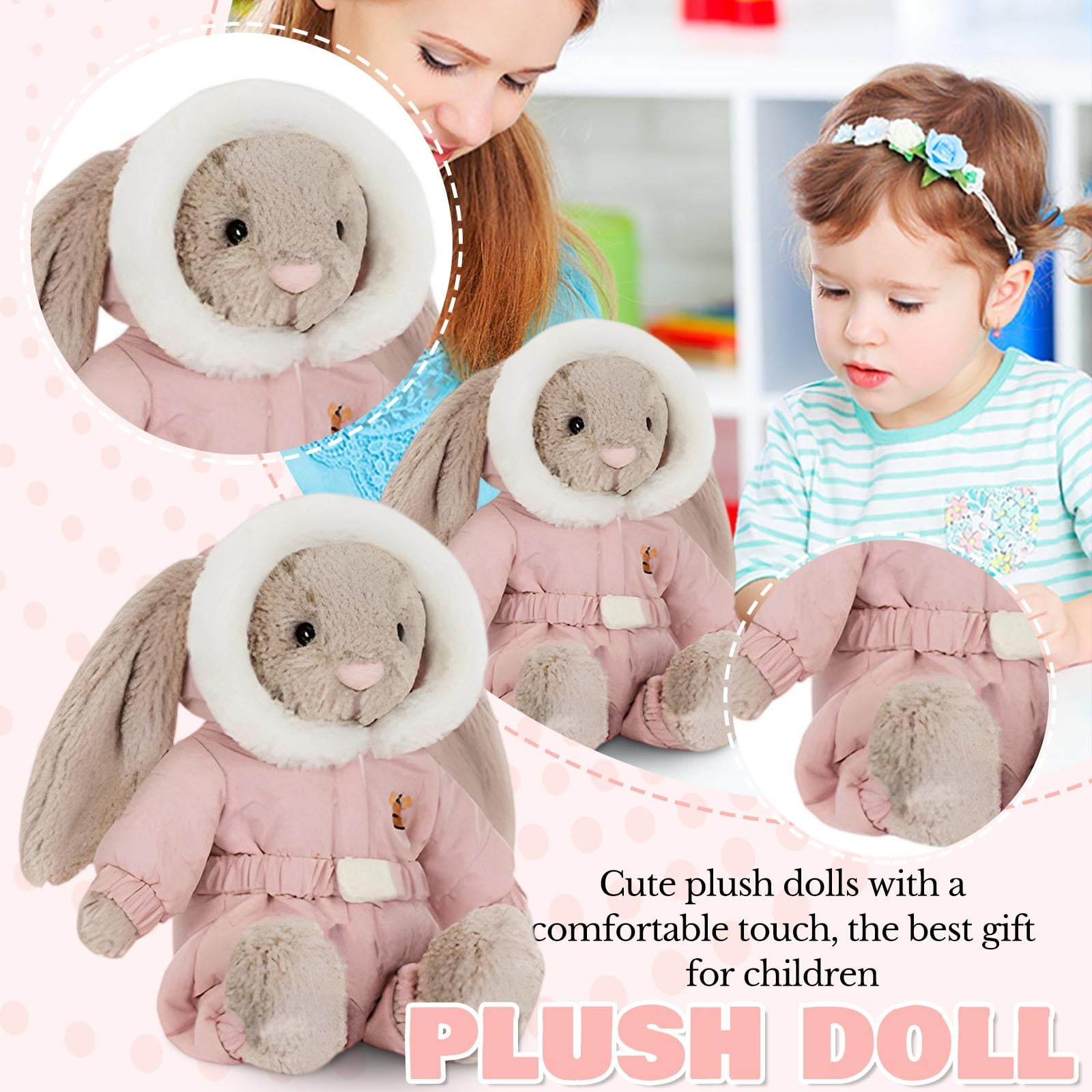 Jellycat Beige Bunny Plush Toy, 3.97" Jellycats Fluffy Stuffed Animals ...