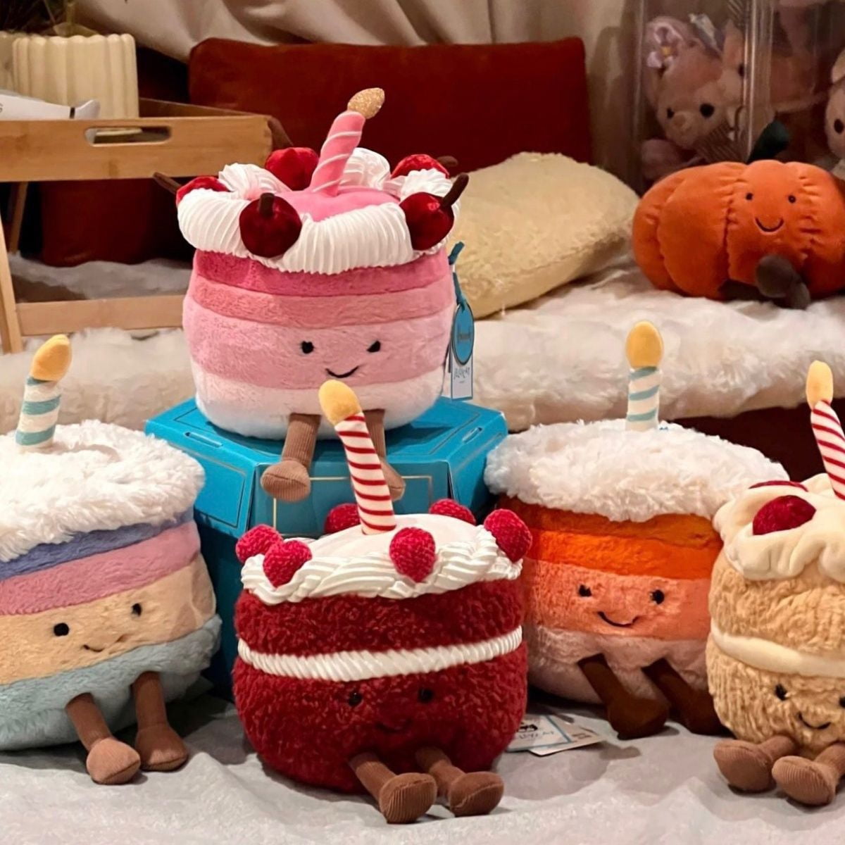 Jellycat Birthday Cake Orange,11" Jellycat Birthday Cake Stuffed Animal ...