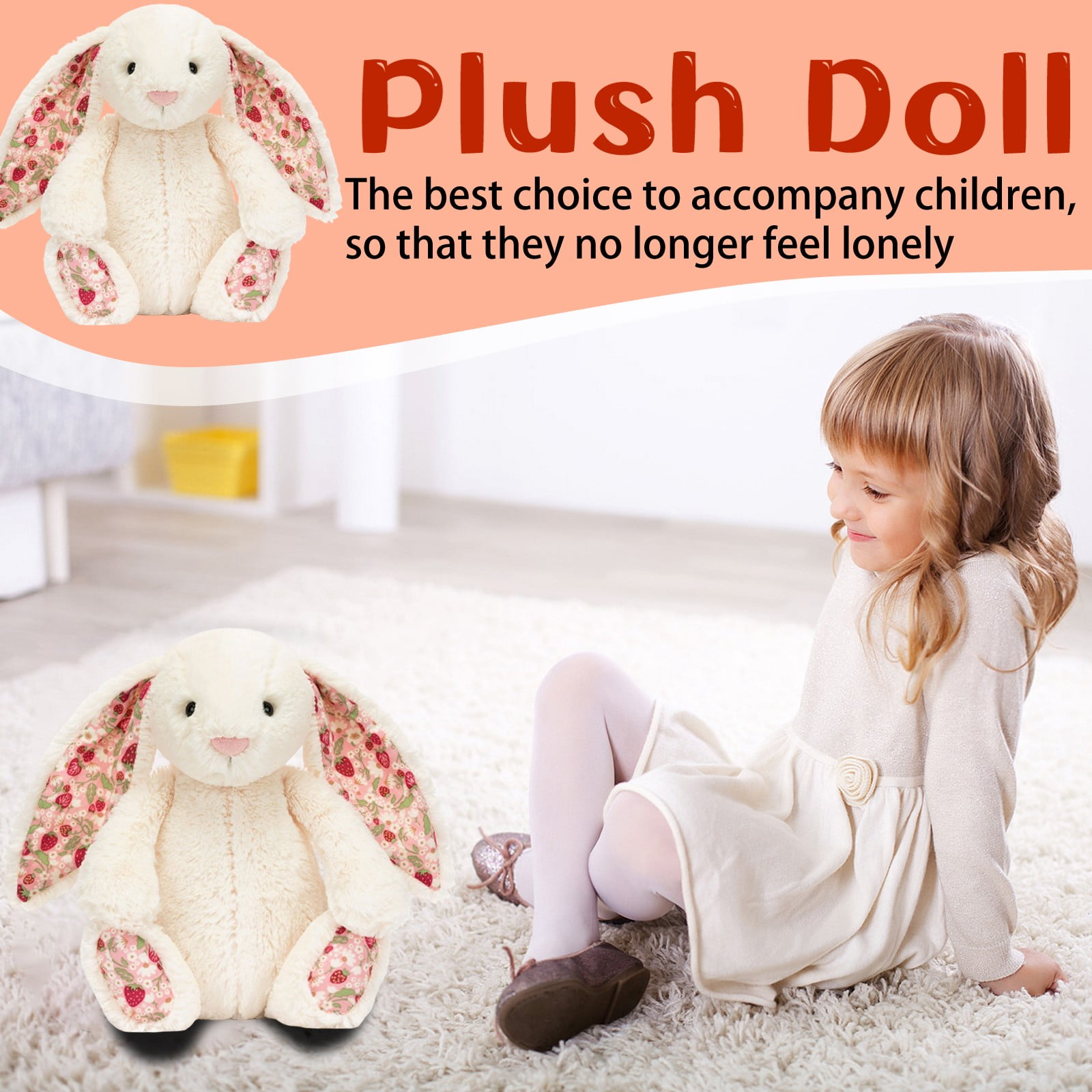 Jellycat Blossom Posy Bunny Stuffed Animal with Long Ears - 12.2 INCH ...